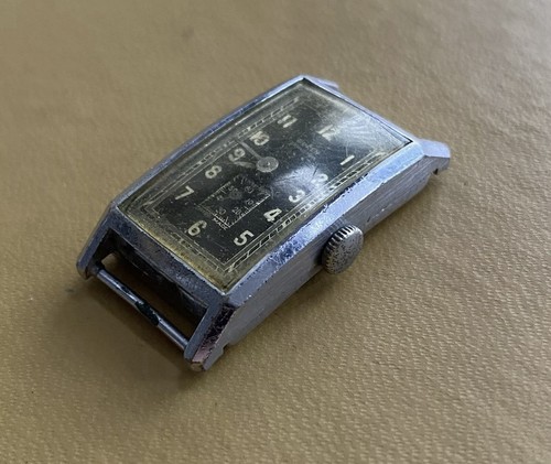 Vintage Buren Grand Prix Manual Wind Tank Watch. Black Dial. Working | eBay