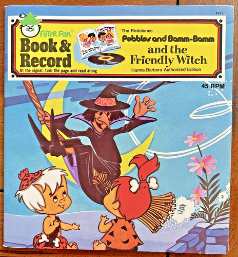 1976 Peter Pan 45 RPM Book&Record "PEBBLES & BAMM-BAMM and THE FRIENDLY ...