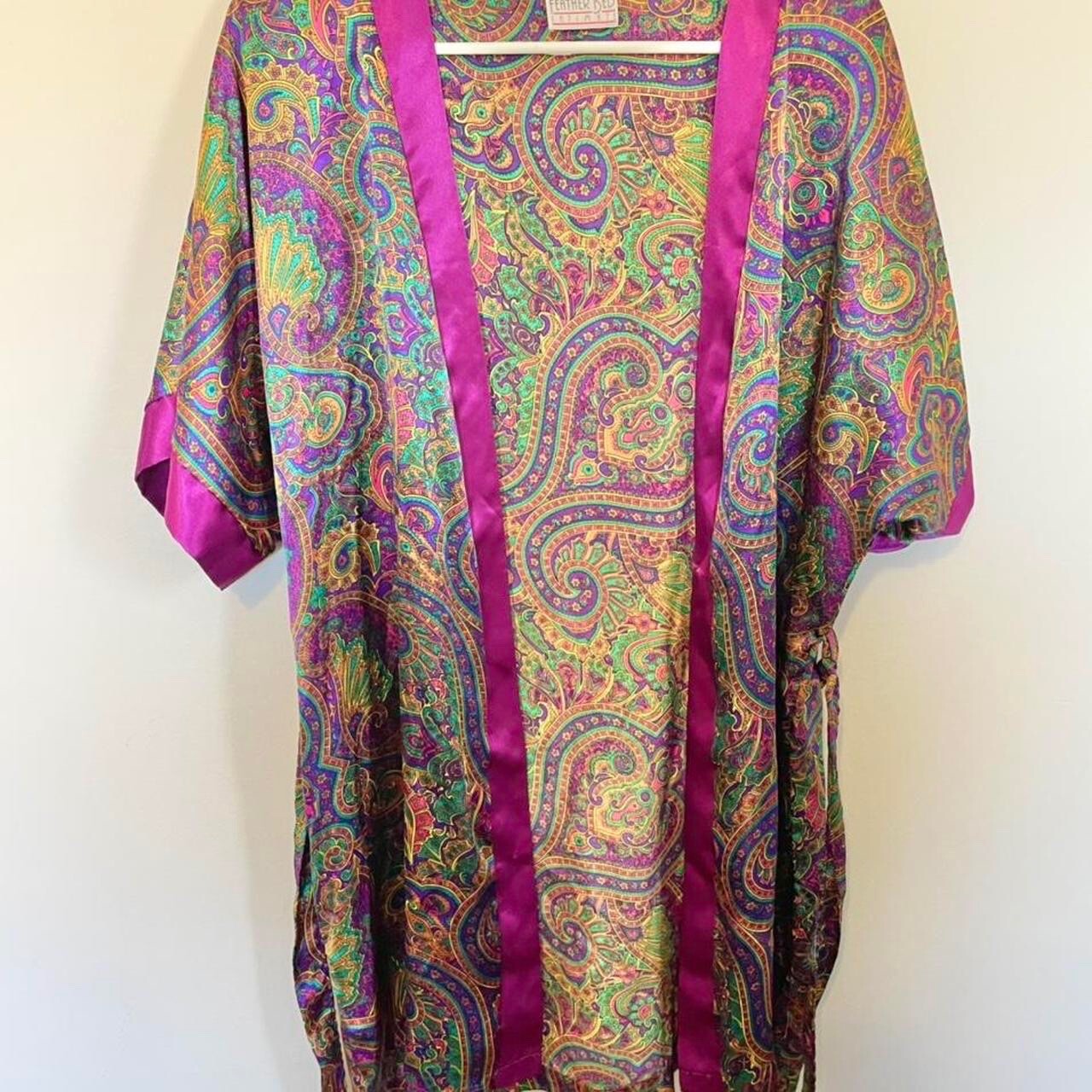 Vintage Amy Winehouse style paisley satin robe One Si… - Gem