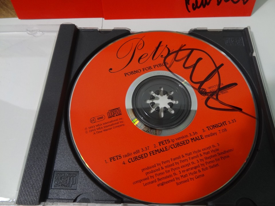 Signed - Porno For Pyros - Pets CD Single - Original Autographed ...