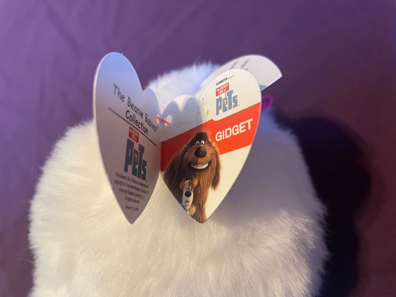 Soft+Toy+Secret+Life+of+Pets+Gidget+Plush+6-Inch+Baby+Beanies+from+Ty ...