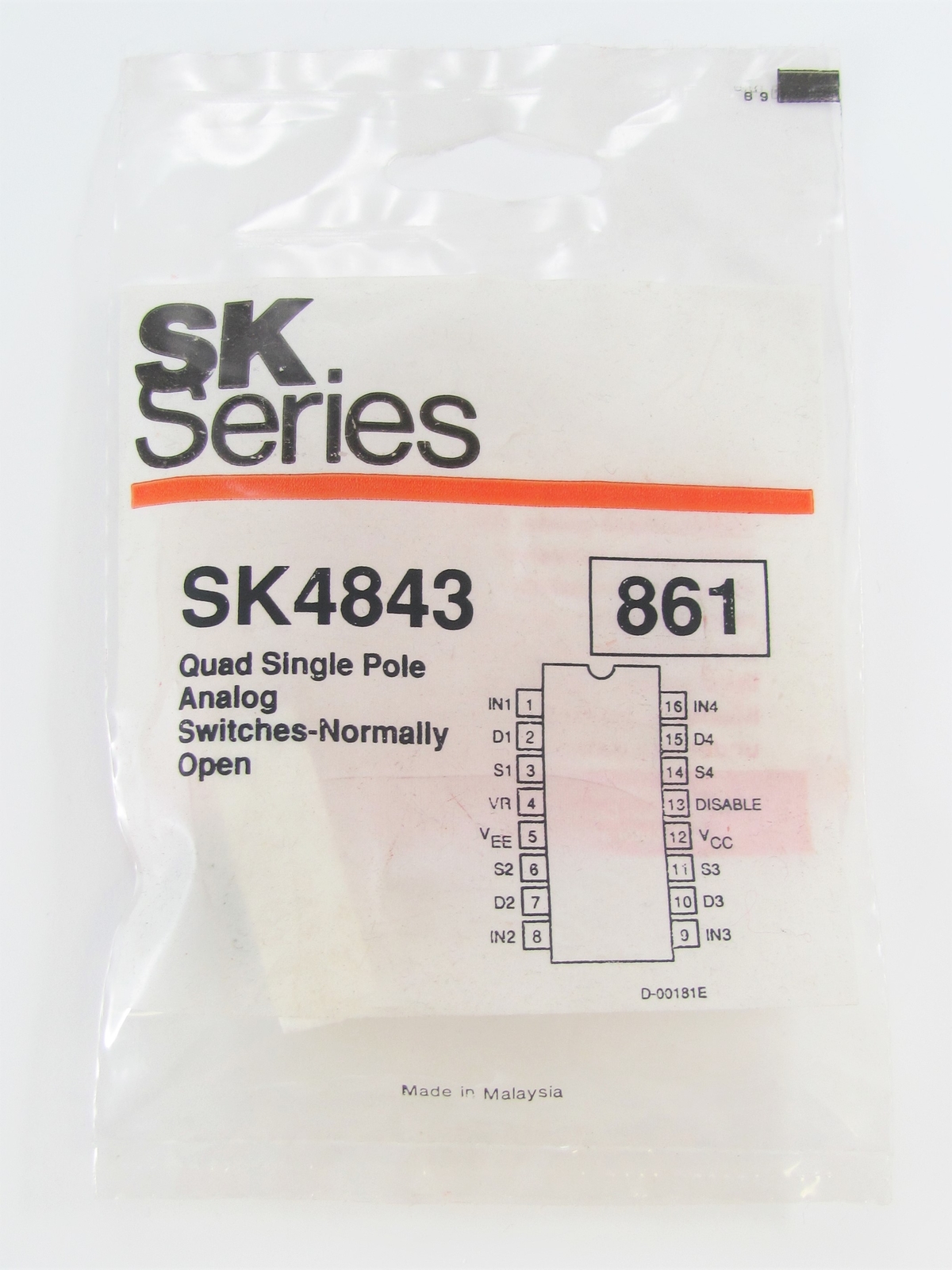 RCA SK4843 - Quad Single Pole Analog Switches - NO - 16-Pin DIP IC, NOS ...