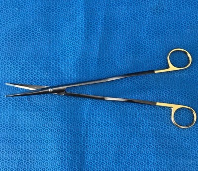Genzyme 32-0798 Bayonet Surgical Scissors, Curved, Blunt, L: 9 ...