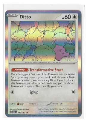 Ditto 132/165 Holo Pokemon 151 English Card | eBay