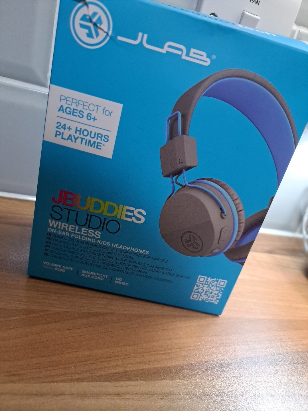 JLab Studio On-Ear Adjustable Foldable Wireless Headphones - Blue/Grey ...