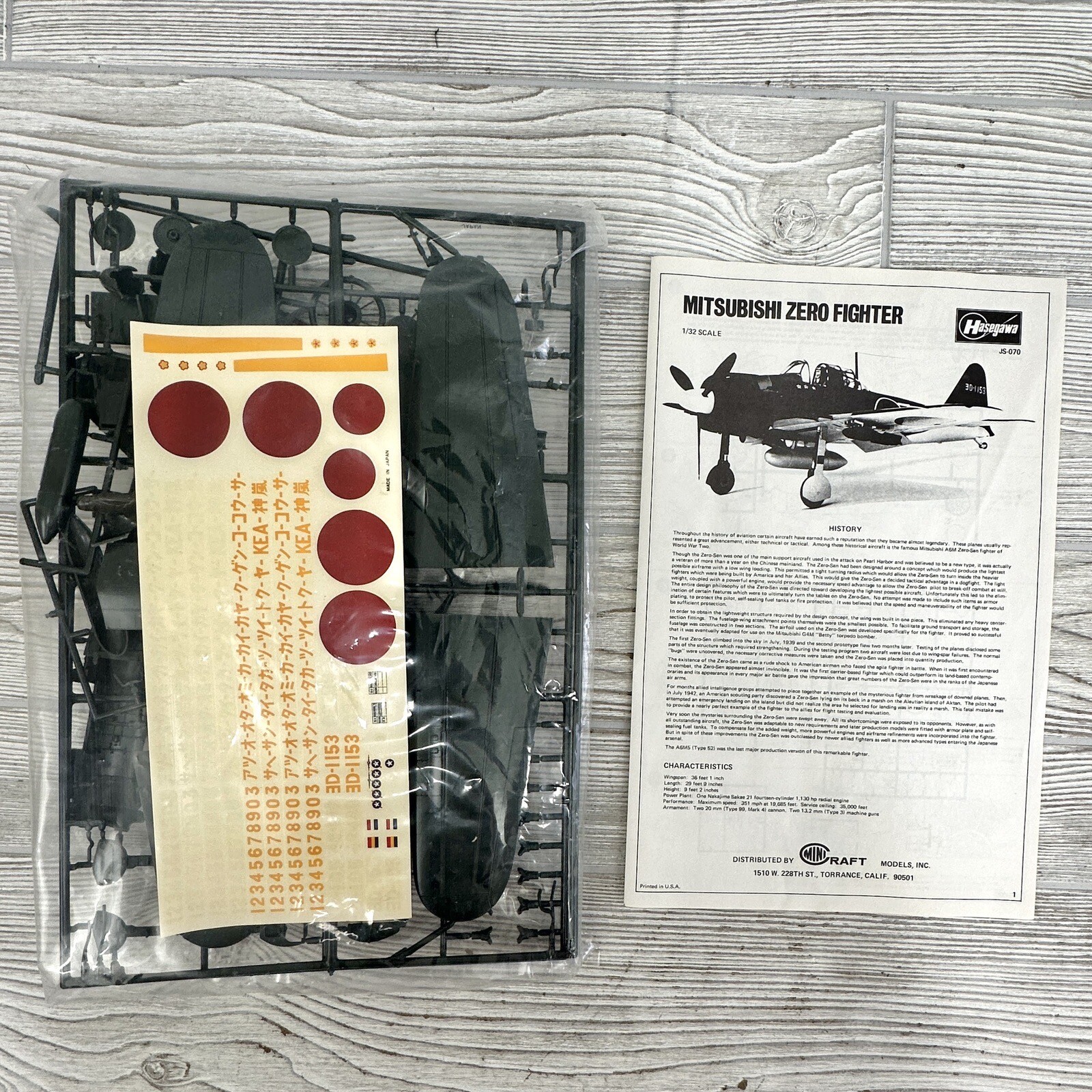 Vtg Hasegawa Mitsubishi Zero Fighter 1/32 Plastic Model Kit Parts ...