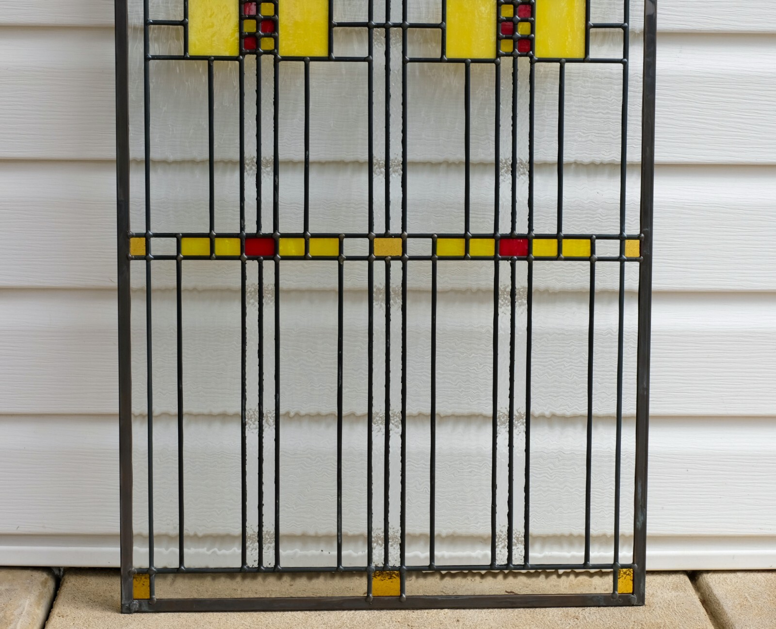 20" x 34" stained Glass Mission Style Window Panel clear glass | eBay