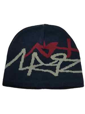 Men's Navy Graffiti Winter Beanie Stocking Cap Hat | eBay