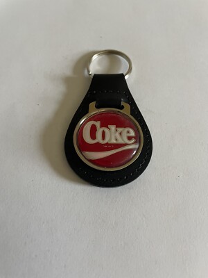 Coke Keychain Key Fob Vintage Black Leather Key Chain Coca Cola | eBay