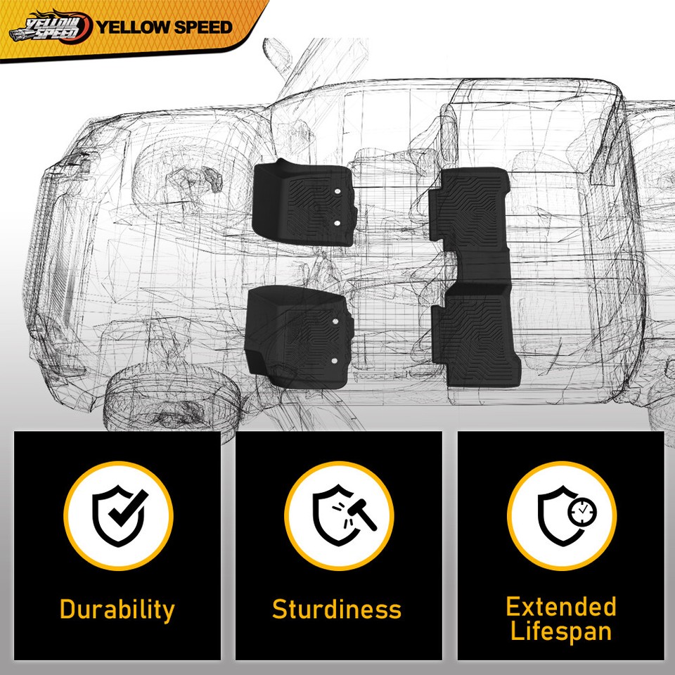 Floor Mats Liners Set All Weather TPE Fit For 2008-2021 Nissan Frontier ...