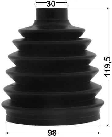 Boot Outer Cv Joint Kit 98X119.5X30 Febest 1617P-164S OEM A1643300685 ...