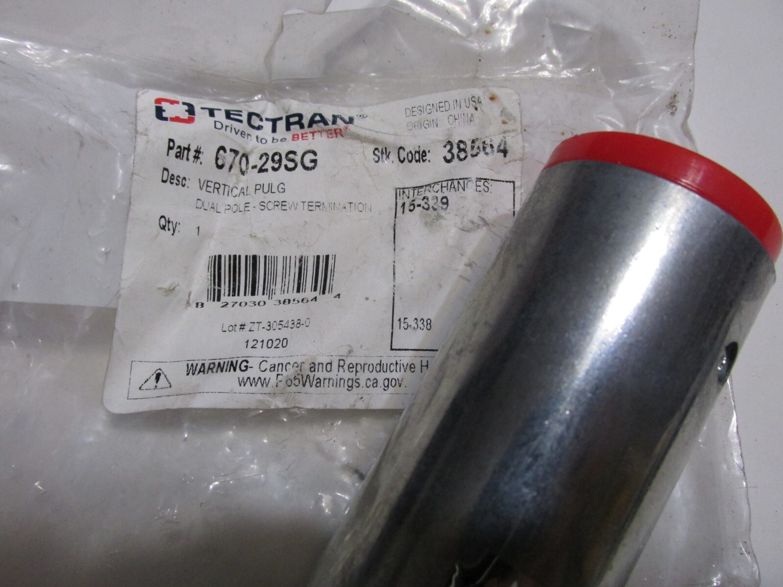 TECTRAN 670-29sg Vertical Dual Pole Plug Socket Tarp Systems Connector ...