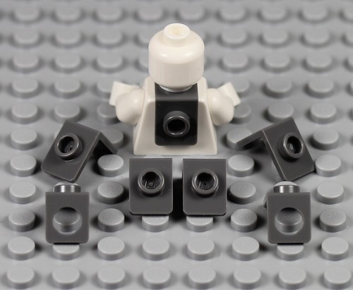 LEGO - Neck Bracket w/ Back Stud - Minifigure Body Wear Dark Light Gray ...