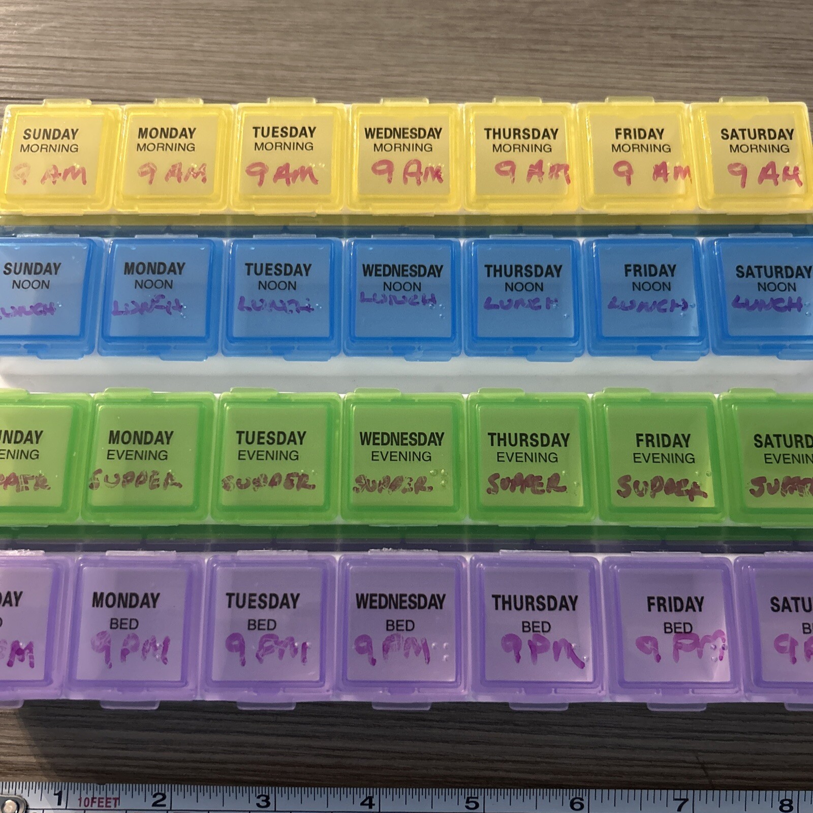 Convenient Deluxe Medtime Planner Pill Medicine Dispenser 28Count AM ...