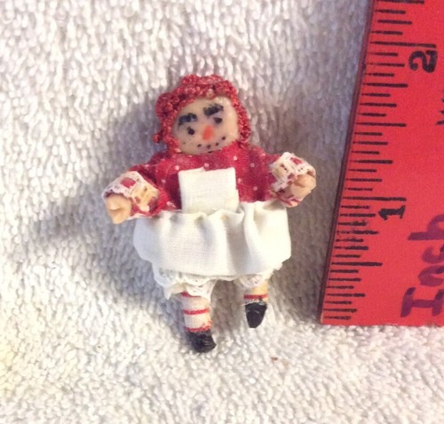 Cute Vintage Artisan Made Dollhouse Miniature RAGGEDY ANN Toy Doll | eBay