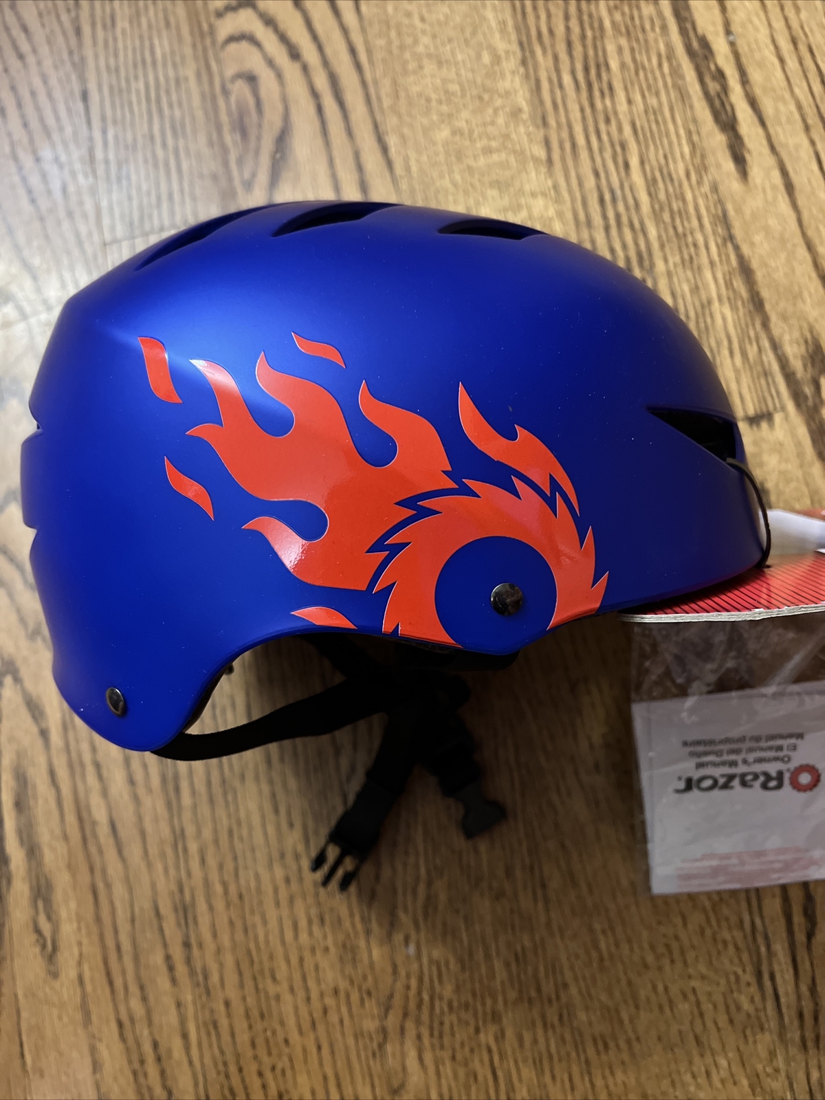 Razor Multi Sport Helmet 5 Bike Skate Blue Fire Air Vents Bicycle ...