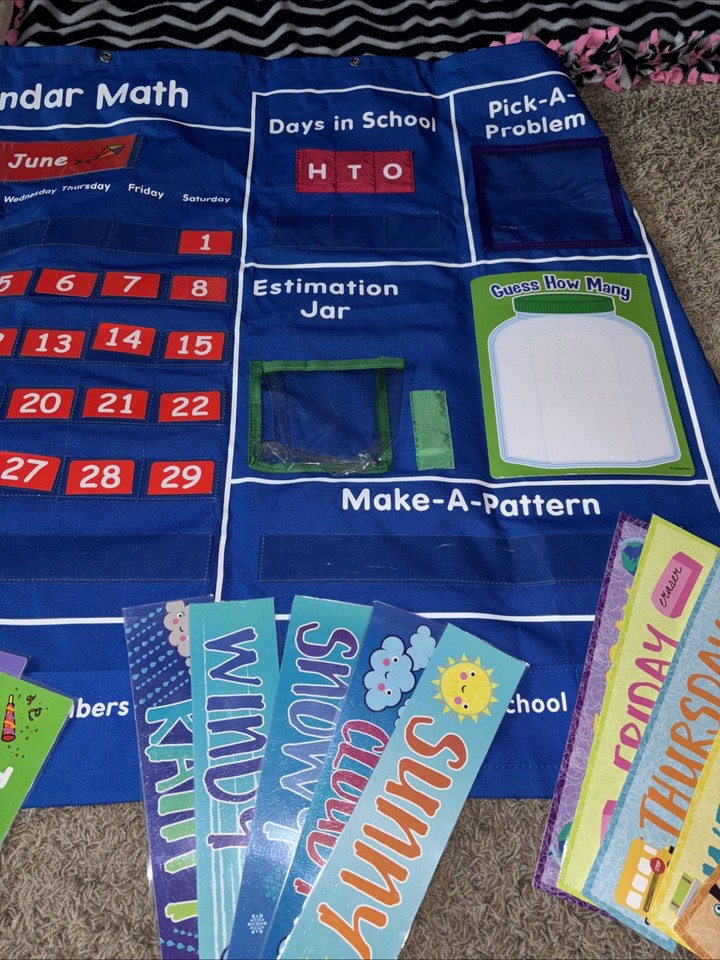 Classroom LAKESHORE LEARNING Teacher Chart Canvas Pockets Homeschool ...