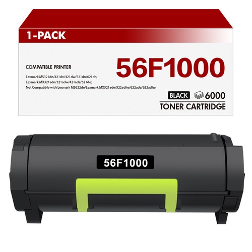 56F1000 Toner Cartridge Compatible for Lexmark MS421dn MS521dn MS621dn ...