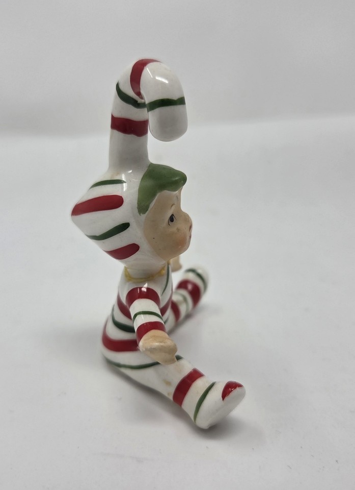 Vintage Japan Lefton Christmas Candy Cane Kid ***READ*** Elf Pixie ...