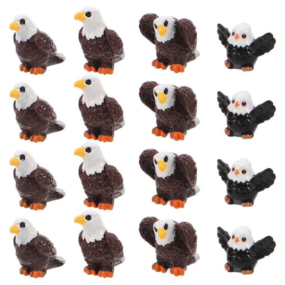 16pcs Eagle Statue: Resin Miniature Bird Figurine Eagle Ornament ...