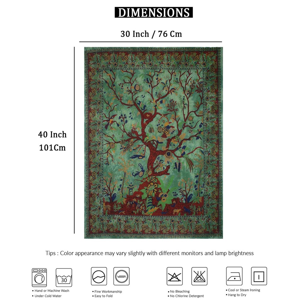 Tapestry Tree of Life Wall Hanging Psychedelic Tapestries Indian Cotton ...