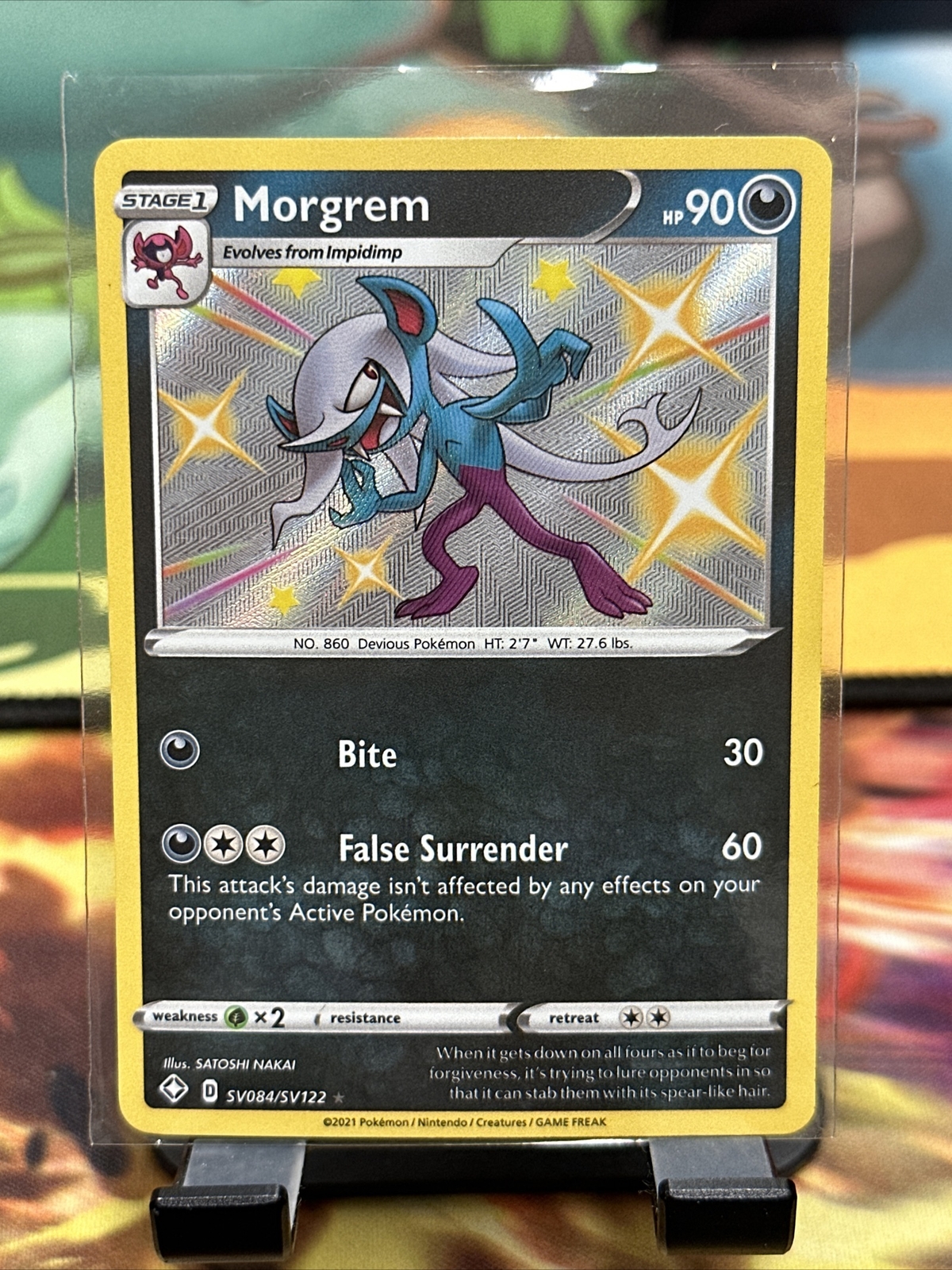 Pokémon TCG Morgrem Shining Fates SV084/SV122 Holo Shiny Holo Rare NM ...