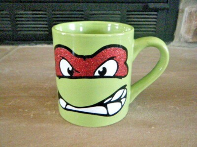 TEENAGE MUTANT NINJA TURTLES TMNT RAPHAEL RED GLITTER MASK COFFEE MUG ...