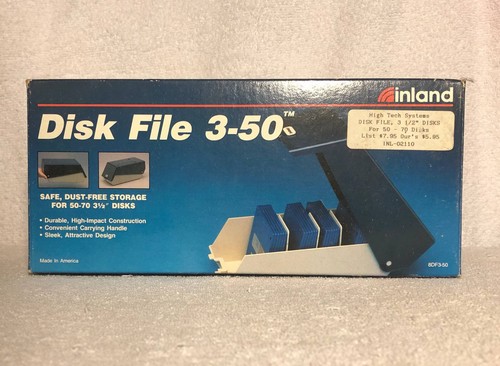 Vintage Inland Disk File 3-50 3 1/2" Floppy Disk Storage Case New NOS ...