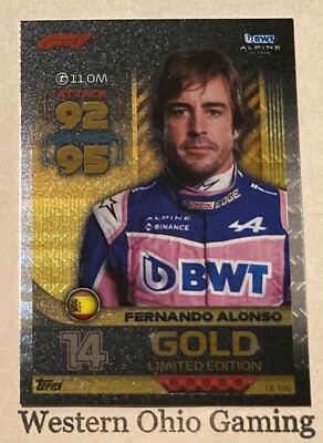 2022 Topps Turbo Attax Fernando Alonso #LE 10G Gold Limited Edition ...