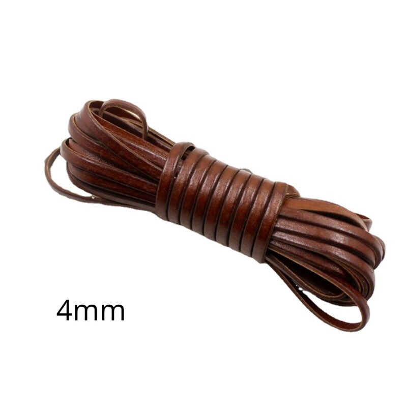 10M DIY Genuine Cow Hide Leather Wide Flat Cord Rope Strips Straps ...