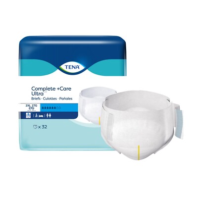 64 Tena Complete + Care Ultra Adult Disposable Briefs 2XL Moderate ...
