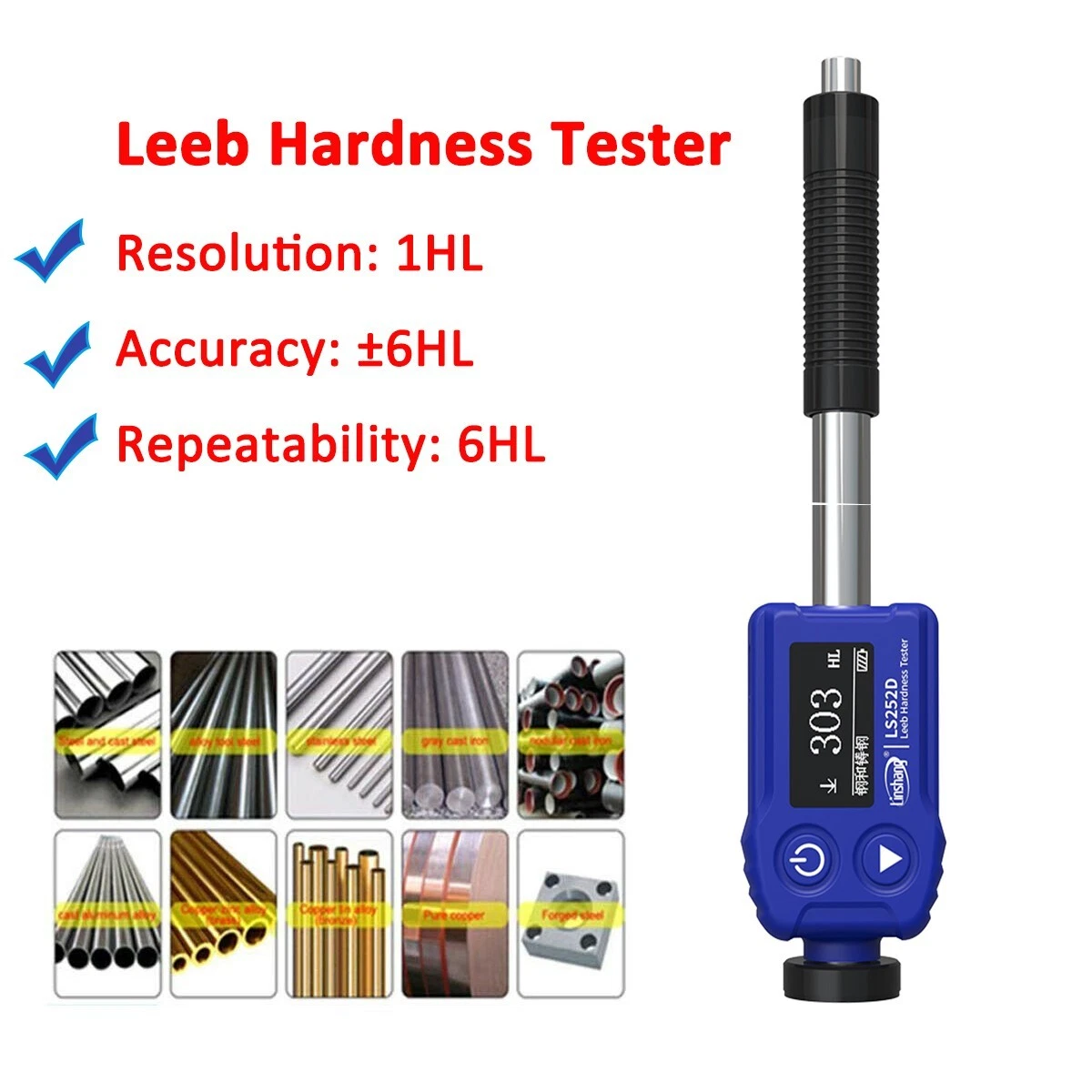 Portable Leeb Hardness Tester HL HV HB HS HRA HRB HRC 7-in-1 Hardness ...