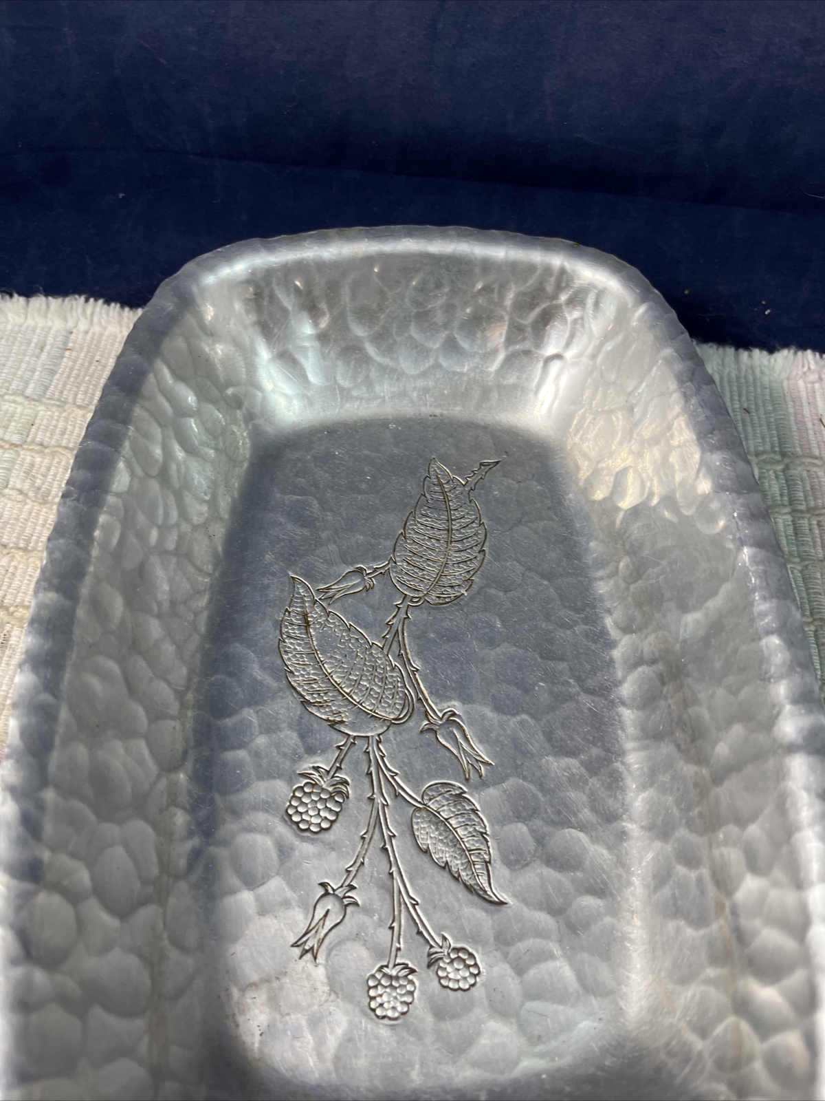 Vintage Wrought Farberware Brooklyn. NY Hammered Aluminum Tray - Floral ...