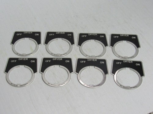 LOT OF 8 SQUARE D DRYER OFF/ON LEGEND PLATE 9001 KN-300 9001KN300 ...