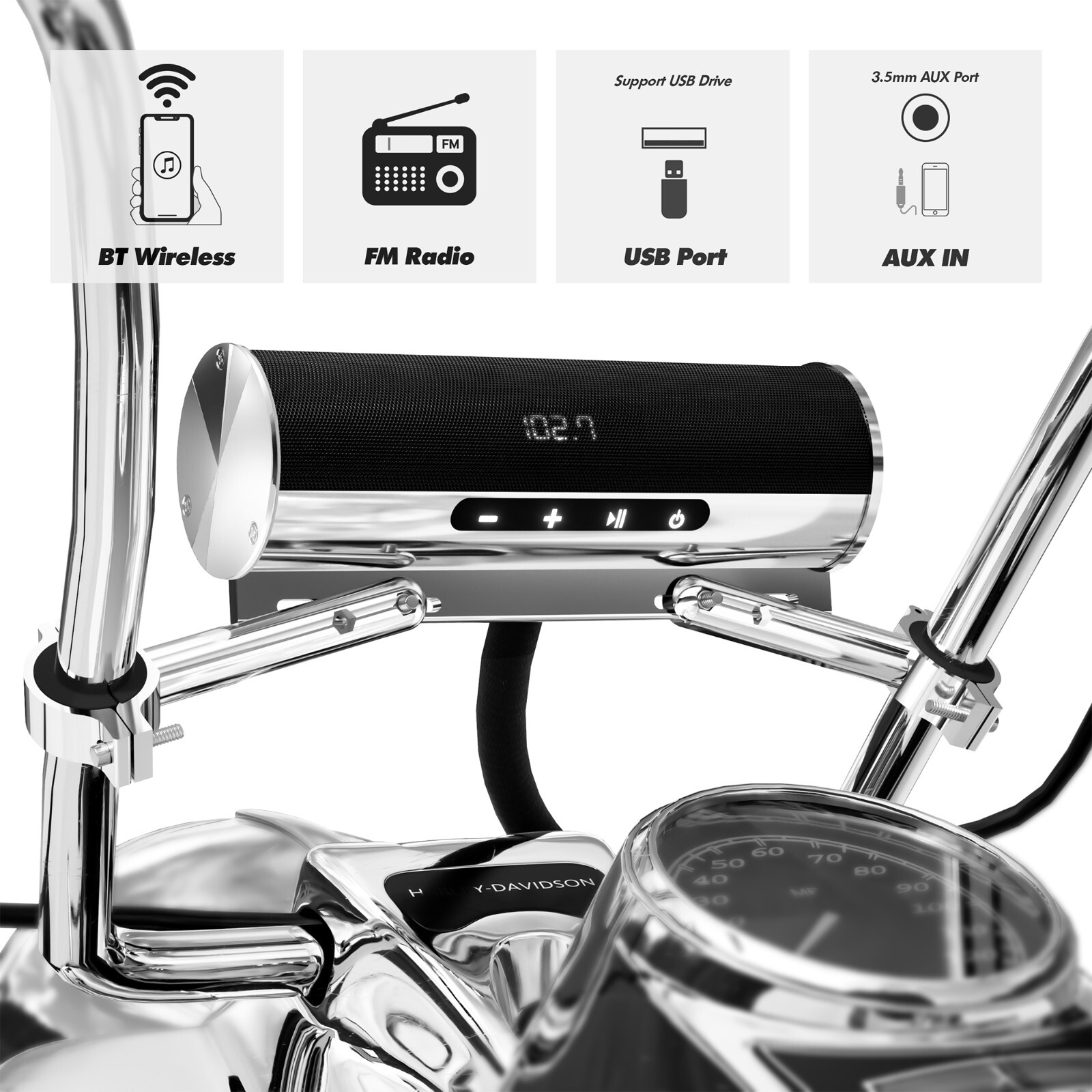 Waterproof Bluetooth Motorcycle Audio Speaker Soundbar Radio Audio ...