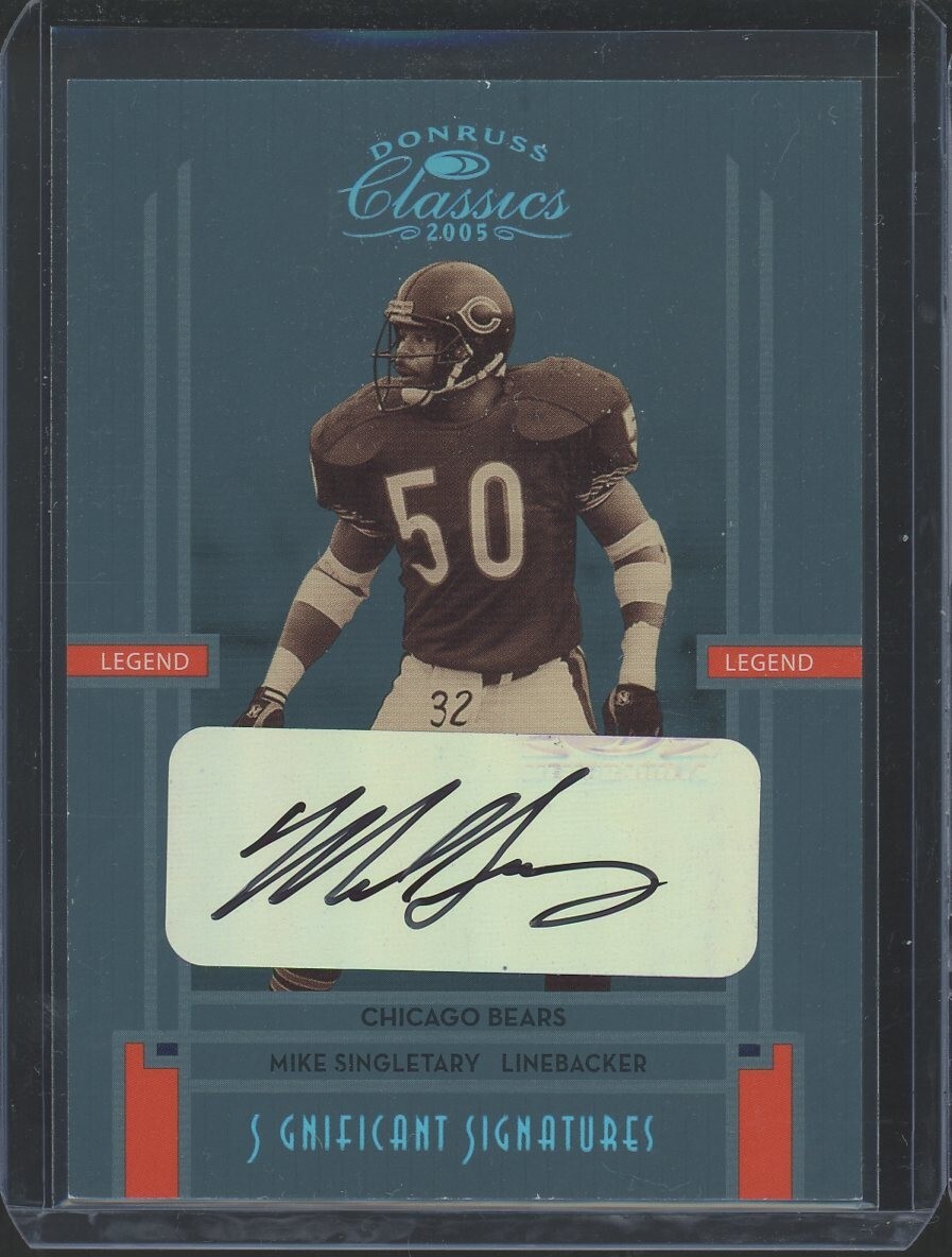2005 Donruss Classics Mike Singletary Autograph 5/10 #105 Chicago Bears ...
