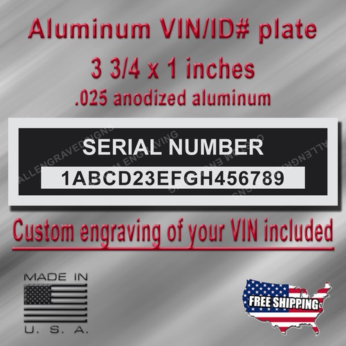 Aluminum SERIAL Number ID Plate Custom engraving included + Free ...