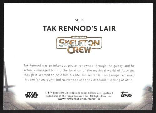 2025 Topps Chrome Star Wars Skeleton Crew Tak Rennod's Lair #SC-15 BB2 ...