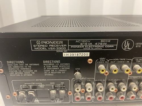Vintage 1980s 80s Pioneer Stereo Reciever Equalizer Pioneer VSX-3300 | eBay
