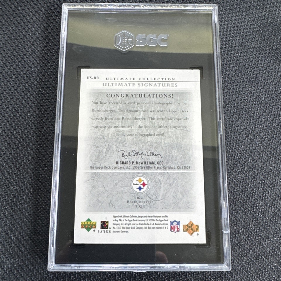 SGC 10 2004 04 UD Ultimate Collection RC Autograph BEN ROETHLISBERGER ...