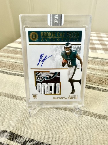 2021 Panini Encased Devonta Smith ROOKIE RC RPA LOGO PATCH AUTO WHITE ...