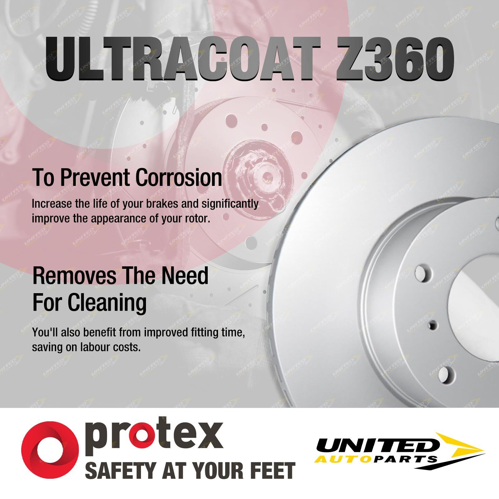 Pair Front Protex Vented Disc Brake Rotors for Suzuki Ignis RG413 RG415 ...