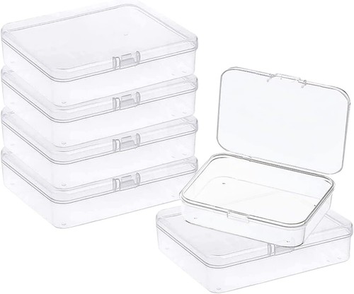 MFDSJ 6 Pcs Mini Plastic Storage Containers Box with Lid, 4.5x3.4 Clear ...