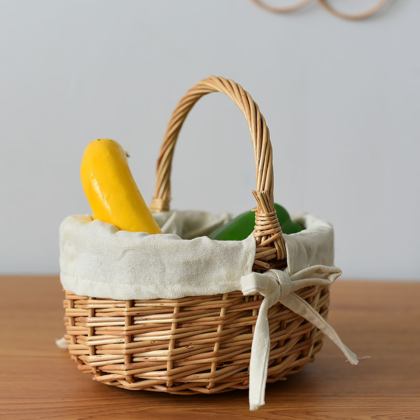 Picnic Basket Handle Design Stable Wedding Bridal Girl Flower Basket ...