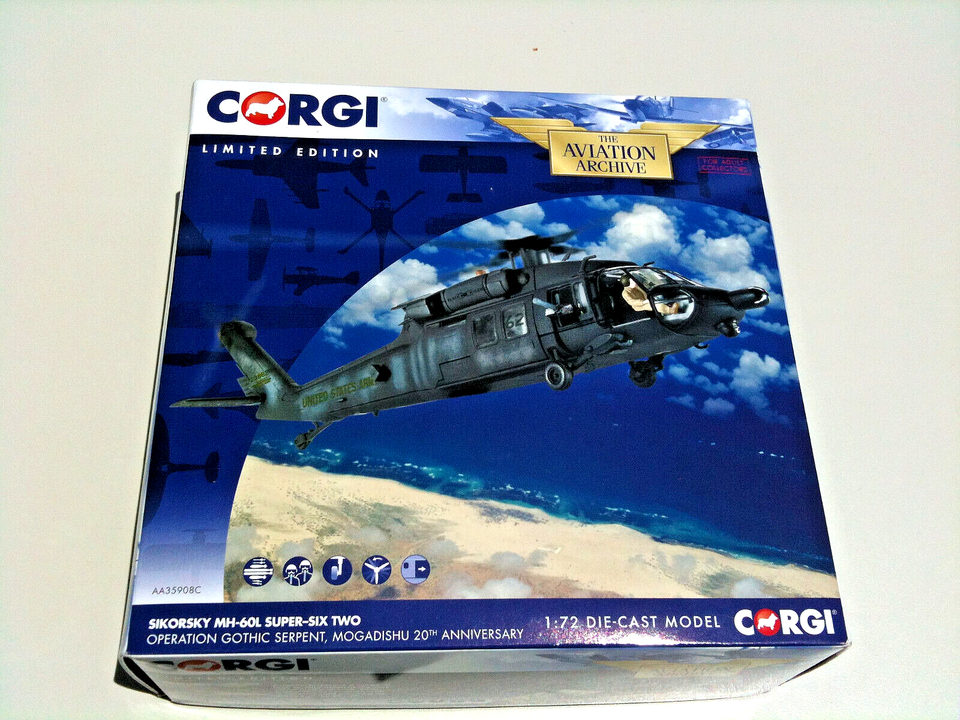 Corgi UH-60 Black Hawk Helicopter US Army Ops Gothic Serpent "Super Six ...