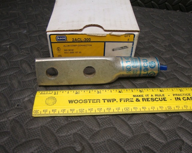 ILSCO 2acl-300 MCM Aluminum Compression Lug 1/2" Bolt Al9cu Copper Wire ...