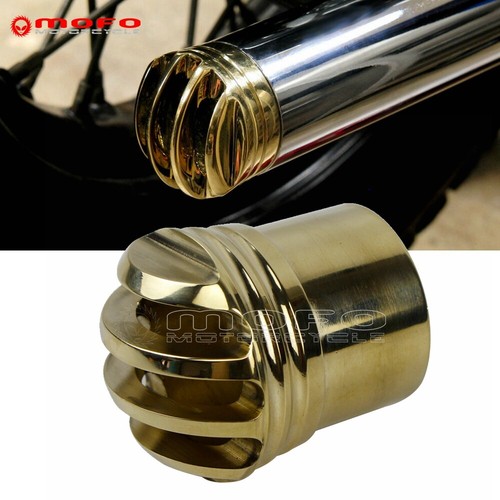 Motorcycle Brass Grilled 1 3/4" Exhaust Pipe Tip For Harley Old School ...