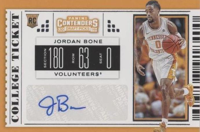 2019-20 Panini Contenders Draft Picks - College Ticket Jordan Bone #87 ...