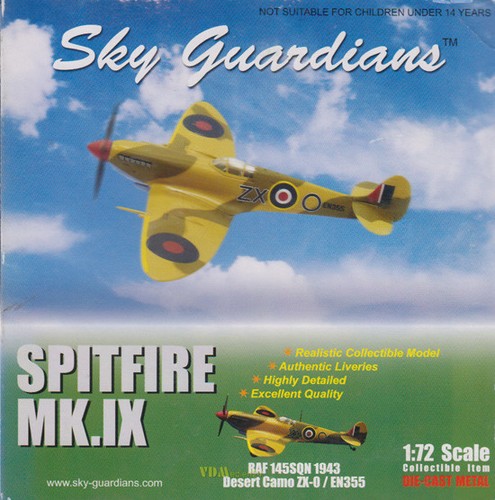 Spitfire Mk. IX RAF 145Sqn 1943 Desert Camo ZX-0/EN355, Sky Guardians ...