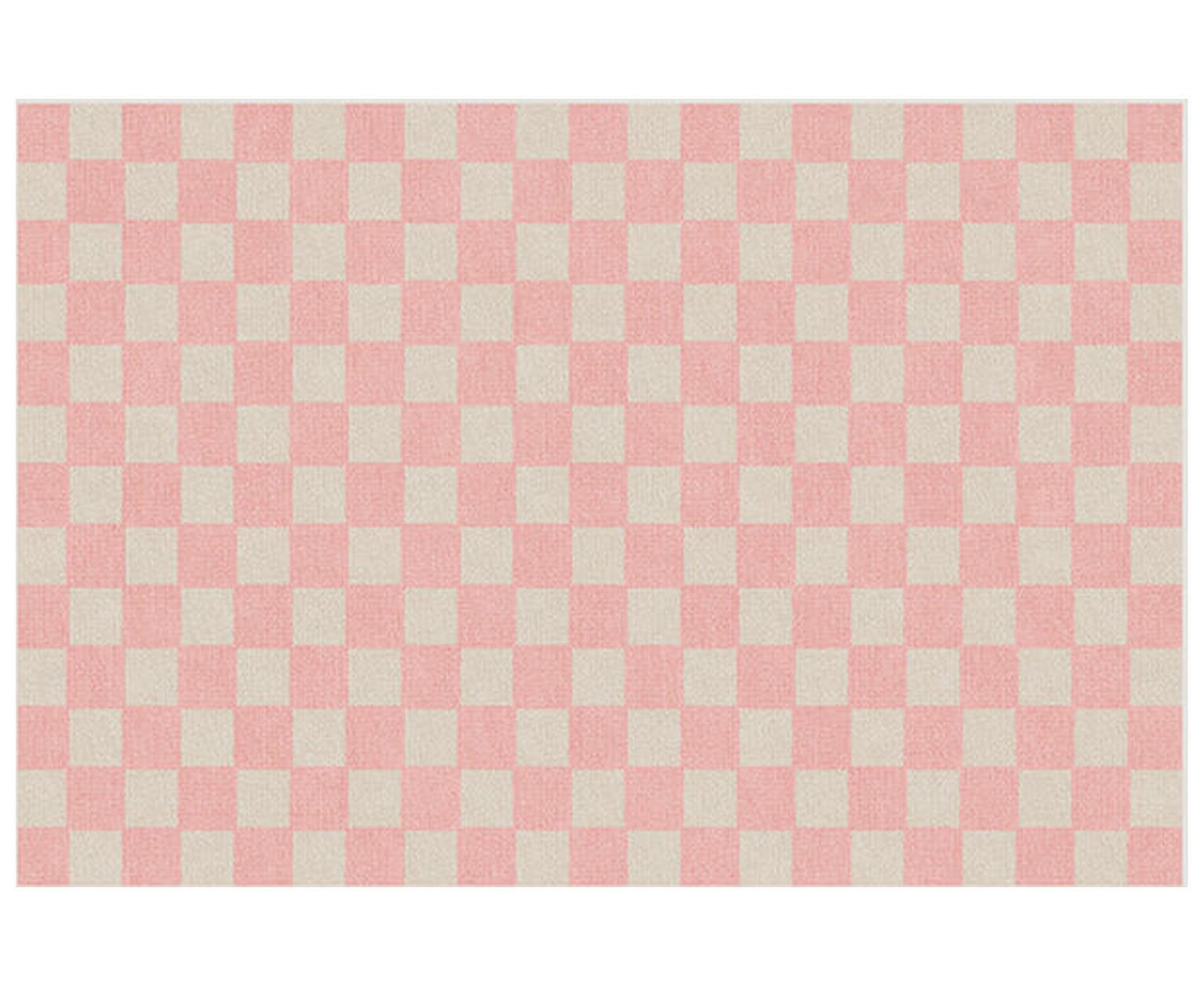Dollhouse Checkered Pink Area Rug Living Room Modern 1:12 Printed Card ...